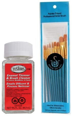 Testors TES1156XT Enamel Paint Thinner 1-3-4oz with Spice of Life Paint ...