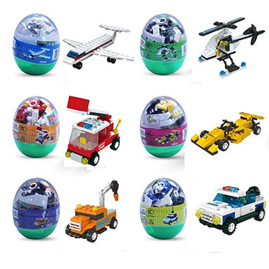 Easter eggs filled with Building Brick blocks toys. 6 eggs each have ...