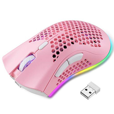 Wireless Lightweight Gaming Mouse RGB Backlit Honeycomb Shell Mice with ...