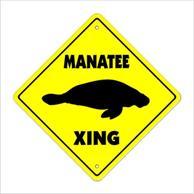 Manatee Crossing Sign Zone Xing Indoor-Outdoor 20 Tall Mammal sea Cow ...