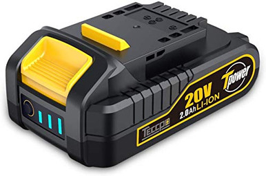 TECCPO 20V MAX 2-0 Ah Lithium Ion Battery-Pack Rechargeable Replacement ...