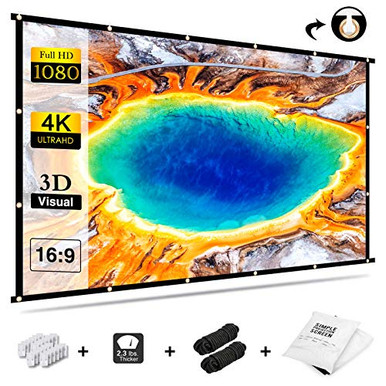 Projector Screen 120 inch Outdoor Movie Screen 16 9 HD 4K Foldable Anti ...