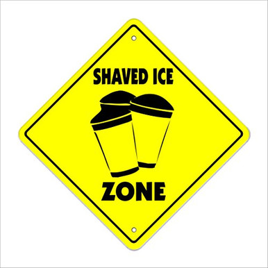 Shaved Ice Crossing Sign Zone Xing Indoor-Outdoor 20 Tall Water SNO ...