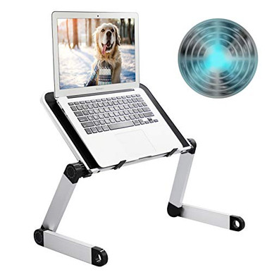 Adjustable Laptop Table with Big Fan Stable Laptop Stand for Bed Sofa ...