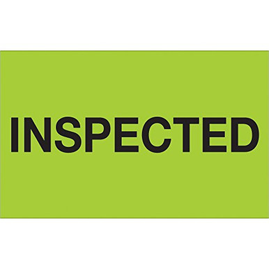 Inspected Labels-Stickers 1 1-4 x 2 Fluorescent Green 500 Labels Per ...