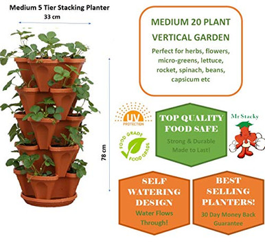 5 Tiered Stacking Vertical Strawberry Planter Pot - Learn How to Grow ...
