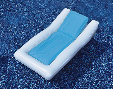 Inflatable Blue and White Chamber System Swimming Pool Lounger 66-Inch ...