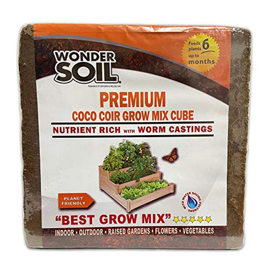 Wonder Soil Premium Coco Coir Brick 10 Pound Block Expands to 18 ...