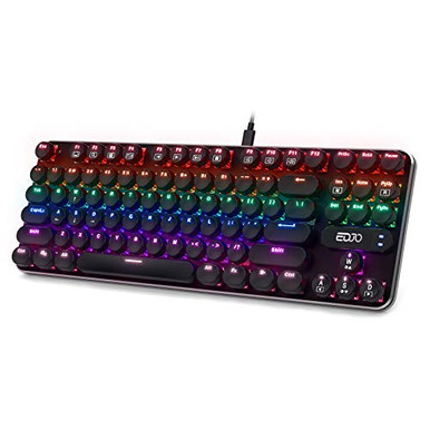 Mechanical Gaming Keyboard?EDJO Blue Switch 87 Keys with LED Rainbow ...