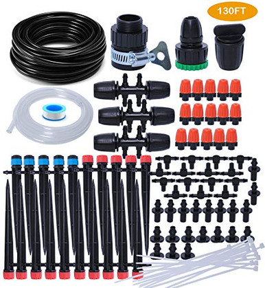 130ft-40M Micro Drip Irrigation Kit Adjustable Automatic Garden ...
