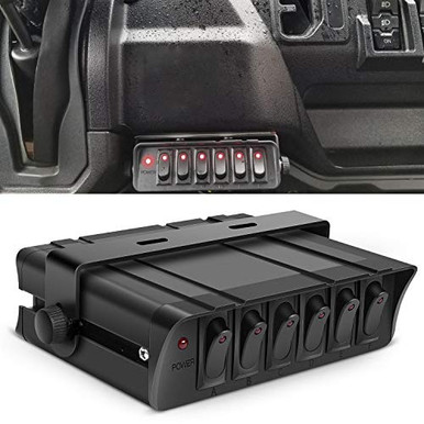 Nilight 6 Gang Rocker Switch Box SPST Toggle Switch Panel 12V 24V 20A ...