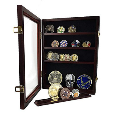 AtSKnSK Lockable LATCHES Military Challenge Coin Display Holder Casino ...