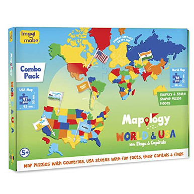 Imagimake Mapology World and USA with Capitals- Learn World and USA ...