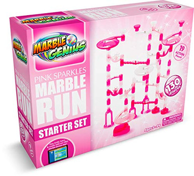 Marble Genius Marble Run Pink Sparkles Starter Set - 130 Complete ...