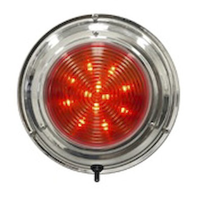 SeaSense Dome LED Light Red/White, 5-1/2-Inch, Stainless Steel ...