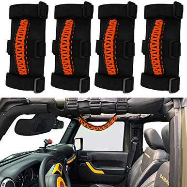 4 X Roll Bar 3 Straps Paracord Grab Handles Fit for 2 to 3-inch Roll ...