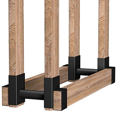 Amagabeli 2Pack Firewood Bracket Rack Outdoor Fireplace Log Rack Wood ...