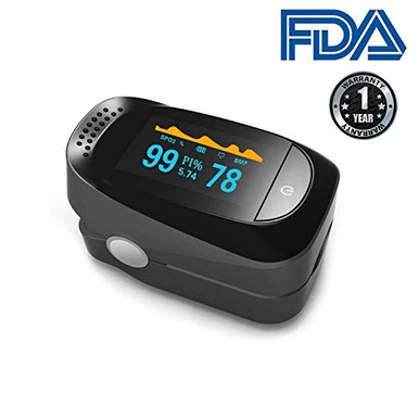 Fingertip Pulse Oximeter, Blood Oxygen Saturation, with Plethysmograph ...
