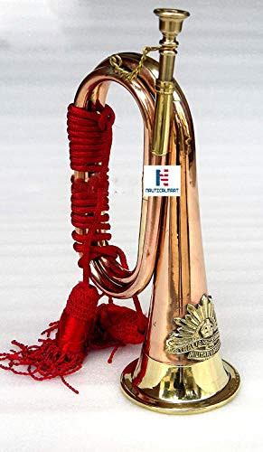 Brass and Copper Blowing Bugle Signal Horn 10-6 with Beautiful Rope ...