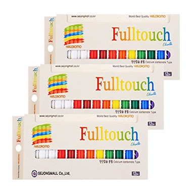 Hagoromo Fulltouch 10-Color Mix Chalk 12pcs - White Red Yellow Blue ...