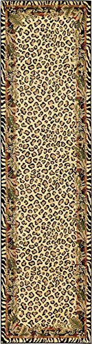 Unique Loom Wildlife Collection Cheetah Botanical Border Animal Print ...