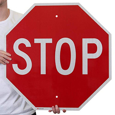 STOP MUTCD Sign by SmartSign 24 3M High Intensity Grade Reflective ...