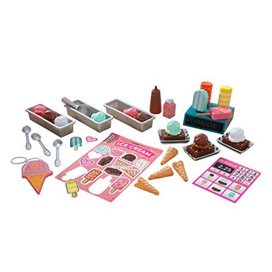 KidKraft 53539 Ice Cream Shop Playset with Wooden Ice Cream Toys 20 ...