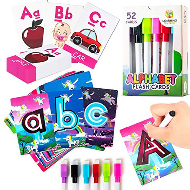 Unicorn Alphabet Flash Cards Learn ABC Flash Cards for Toddlers 52 ...