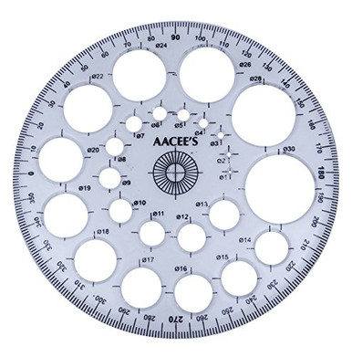 AACEES Transparent Plastic Pro-Circle Protractor Radius Template ...