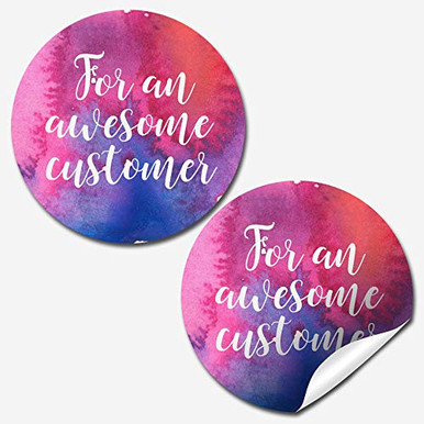 Tie Dye Pink and Purple Awesome Customer Thank You Appreciation Sticker ...