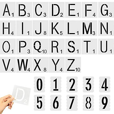 Scrabble Letters Stencil 36 Pcs Plastic Reusable Alphabet Templates ...
