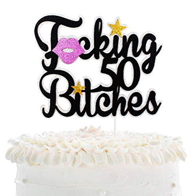 Funny Happy 50th Birthday Cake Topper - Glitter Fabulous Fifty Years ...