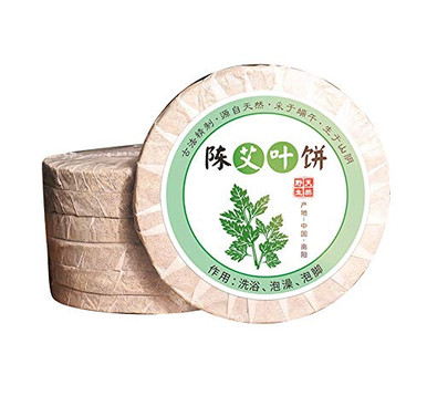 Dried Wormwood Leaf Cake Organic Mugwort Herb Compressed 100 Chinese ...