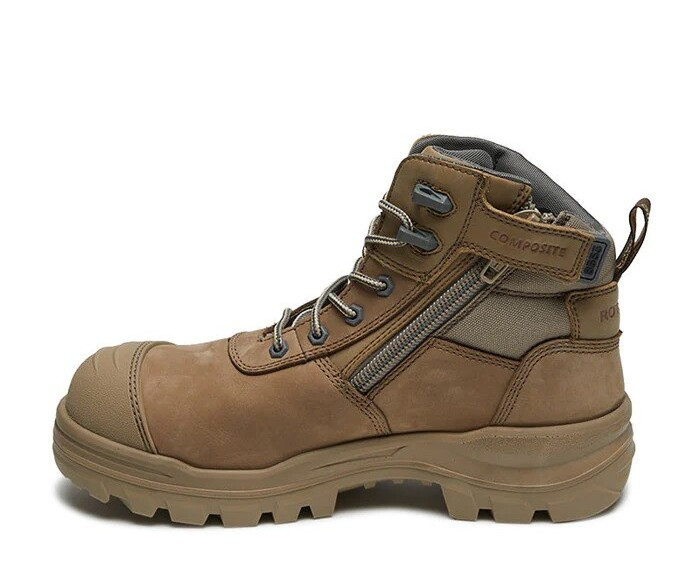 Blundstone 8553 Rotoflex Mid Zip Sided Safety Boot Stone