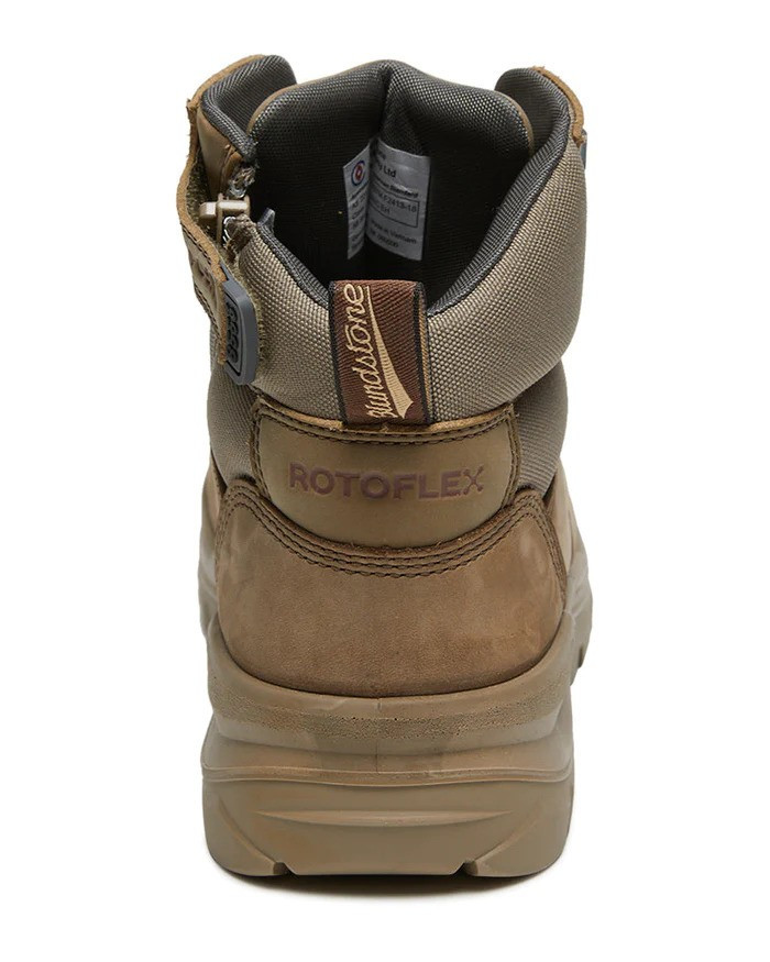 Blundstone 8553 Rotoflex Mid Zip Sided Safety Boot Stone
