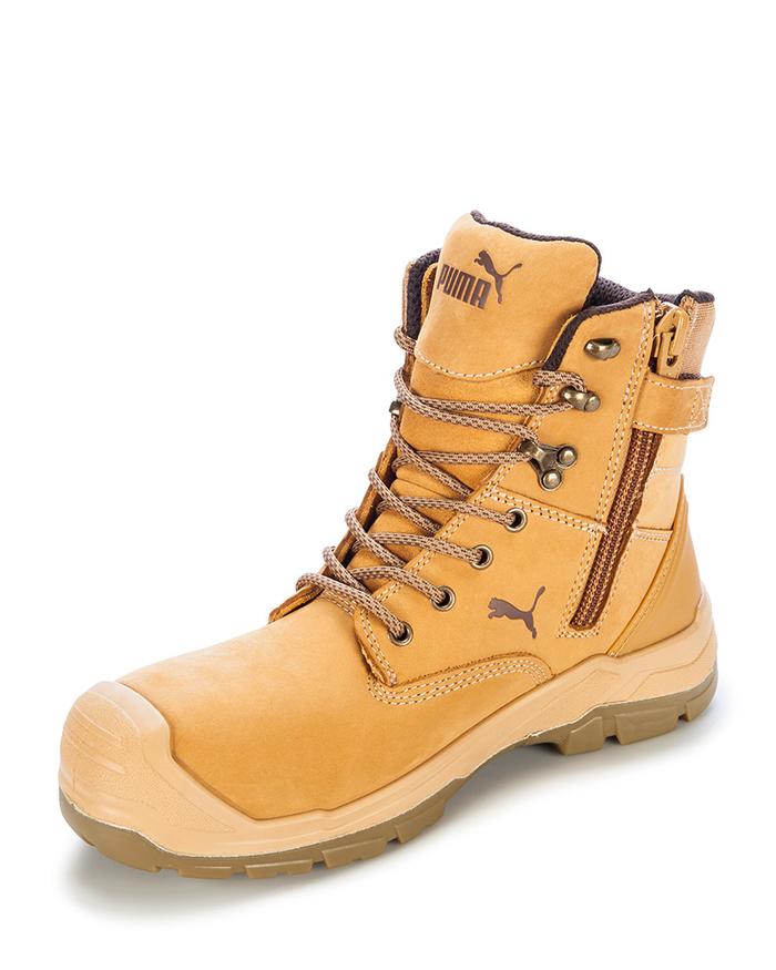 Puma Conquest Waterproof Zip Sided Safety Boots Wheat