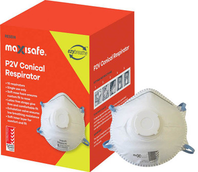 Maxisafe Conical Respirator P2 Valved - 10 PCS