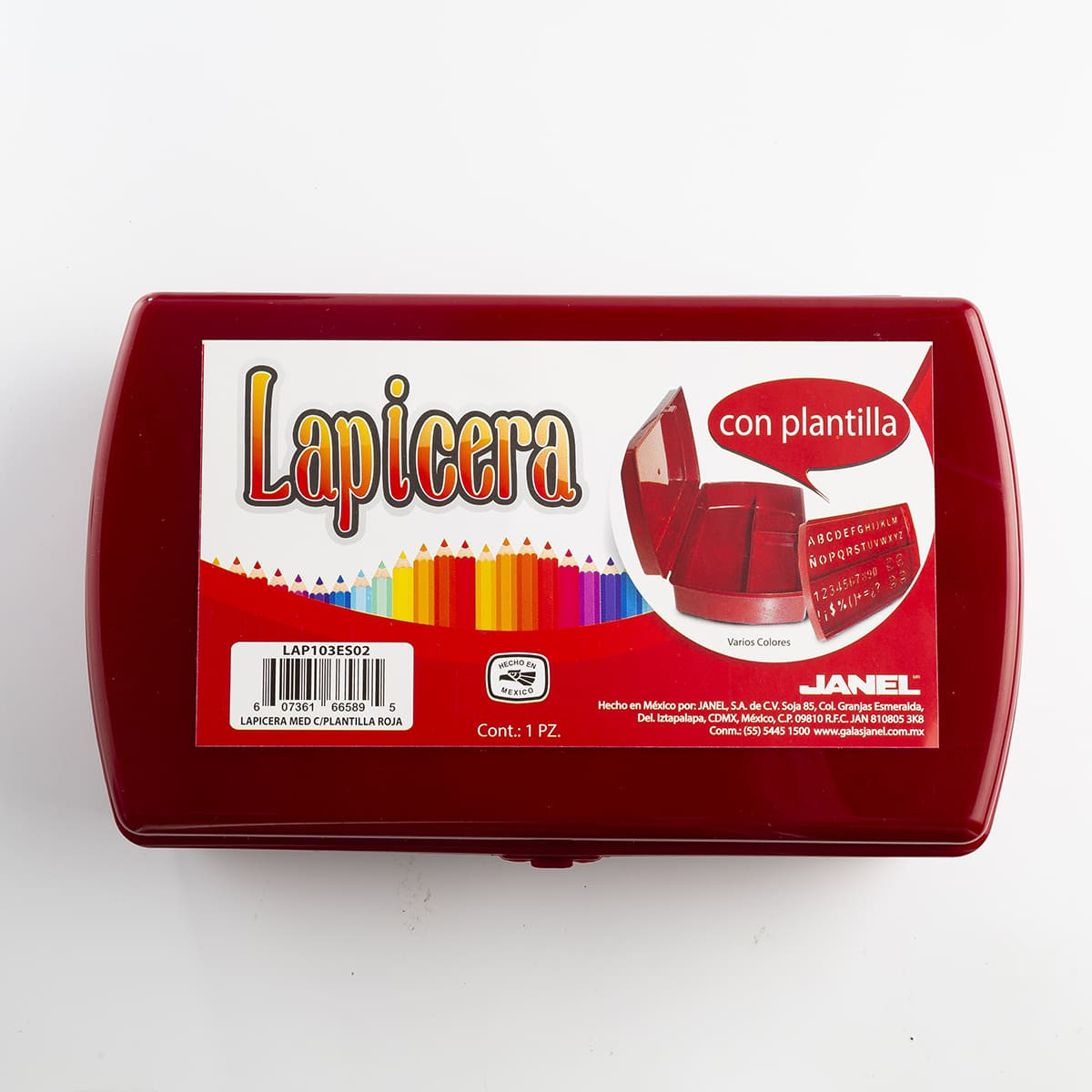 Caja lapicera con plantilla Janel