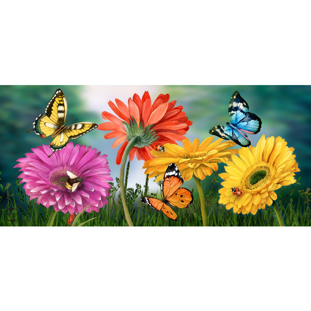 BUTTERFLIES AND DAISIES MINI MAT | Jake's Country Trading Post