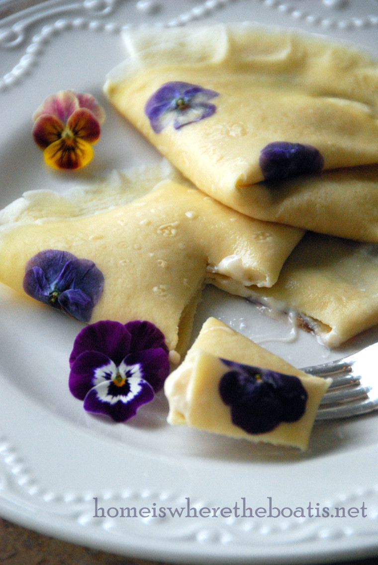 Viola Flower Crepes - ( Free Recipe below)