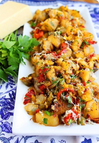 Potato Hash with Bell Peppers and Onions - (Free Recipe below)