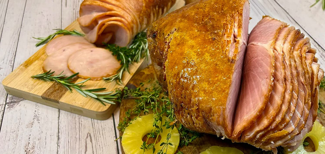 Honey Glazed Spiral Sliced Holiday Ham - 8.5 - 9.5 pounds -Serves 16 - 18.