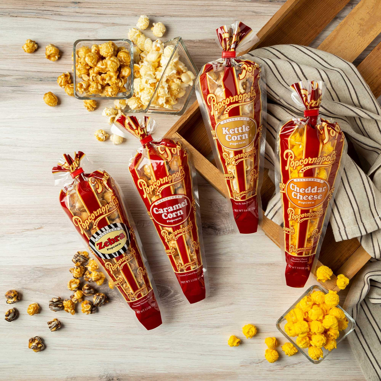 Popcornopolis Gourmet Popcorn Snacks, 40 Cone Variety Gift Cones / 0.9 ...