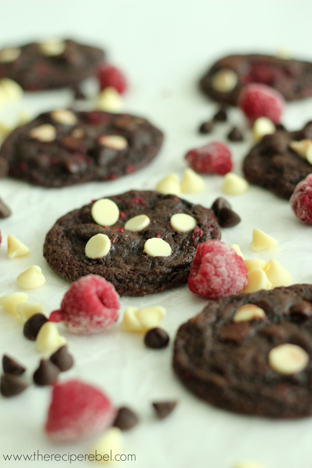 Triple Chocolate Raspberry Cookies - One Dozen