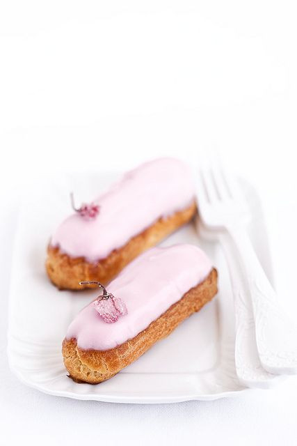 Pink Rose Raspberry Éclairs - (Free Recipe below)