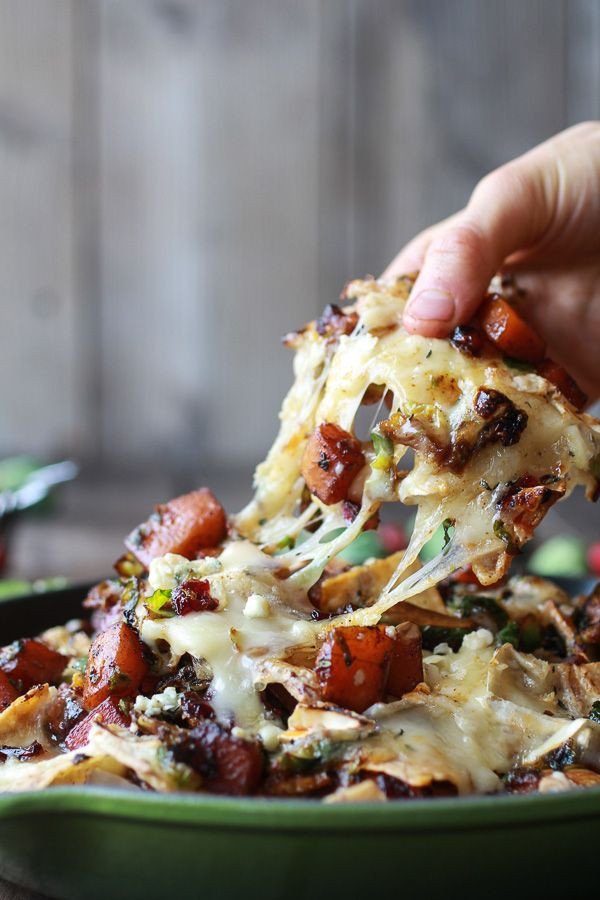 Cranberry, Butternut and Brussels Sprout Brie Skillet Nachos - (Free ...