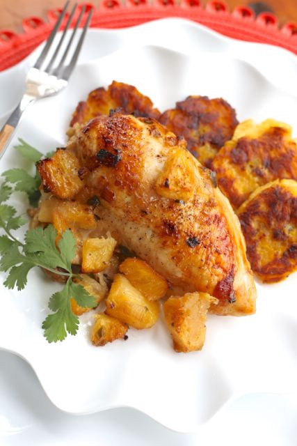 Roasted Pineapple Rum Chicken - (Free Recipe below)