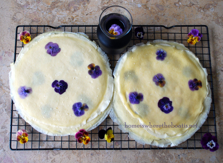 Viola Flower Crepes - ( Free Recipe below)