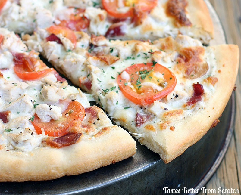 Garlic Ranch Chicken Pizza - (Free Recipe below)