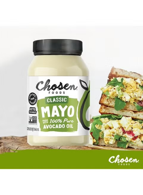Chosen Foods Roasted Garlic Avocado Oil Mayo 8 oz., Non-GMO, 100% Pure ...